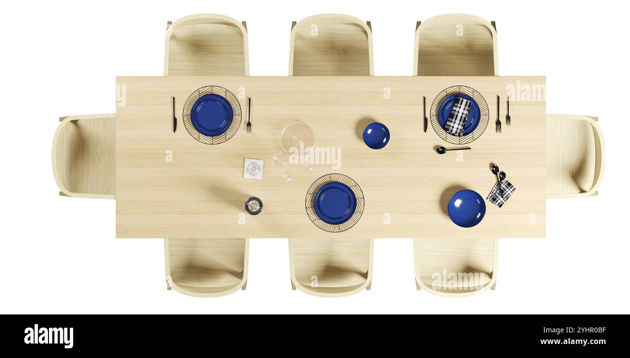 3d render dining table Cut Out Stock Images & Pictures - Alamy