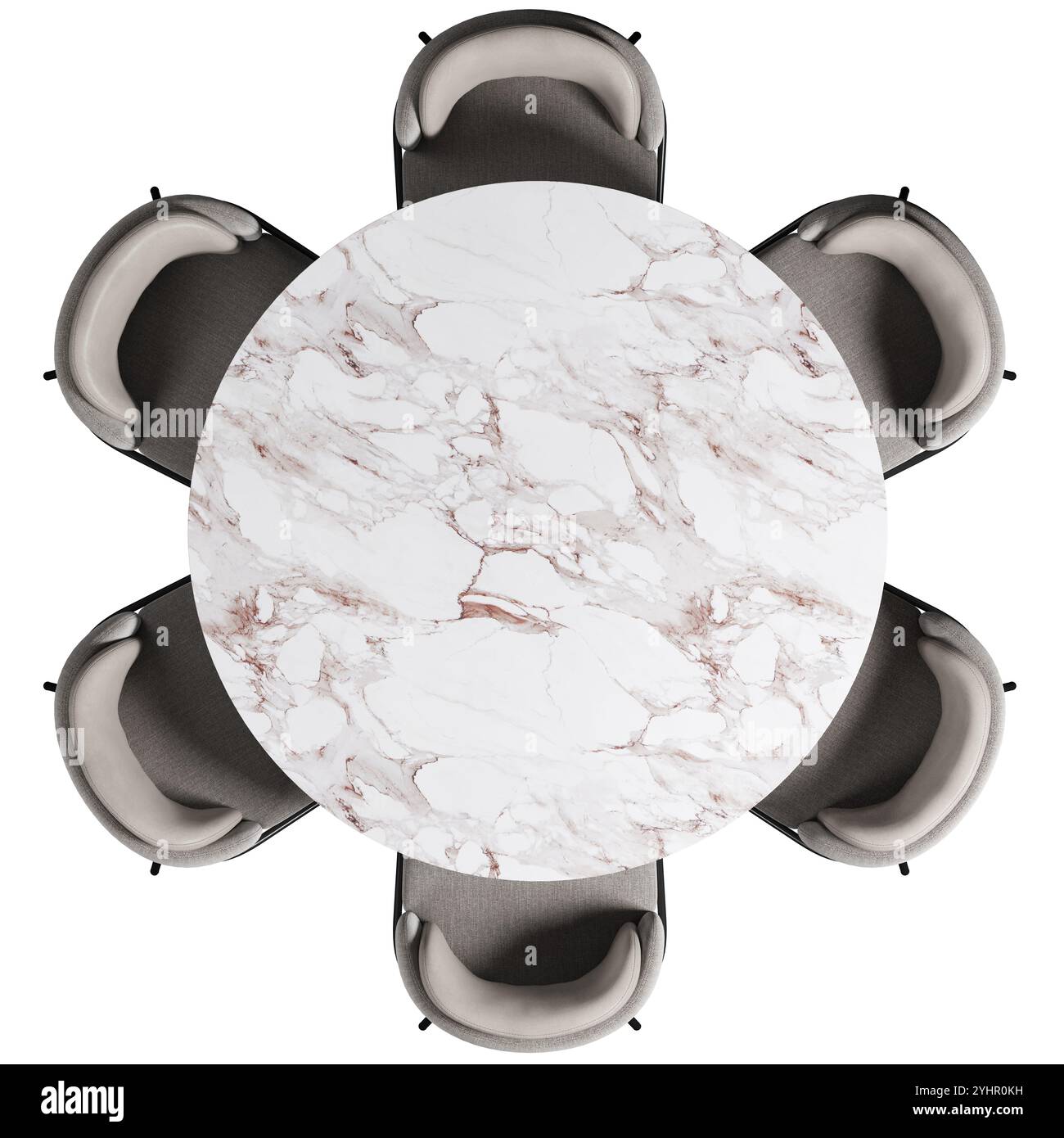 Top view of dining table with chairs Stock Photo - Alamy