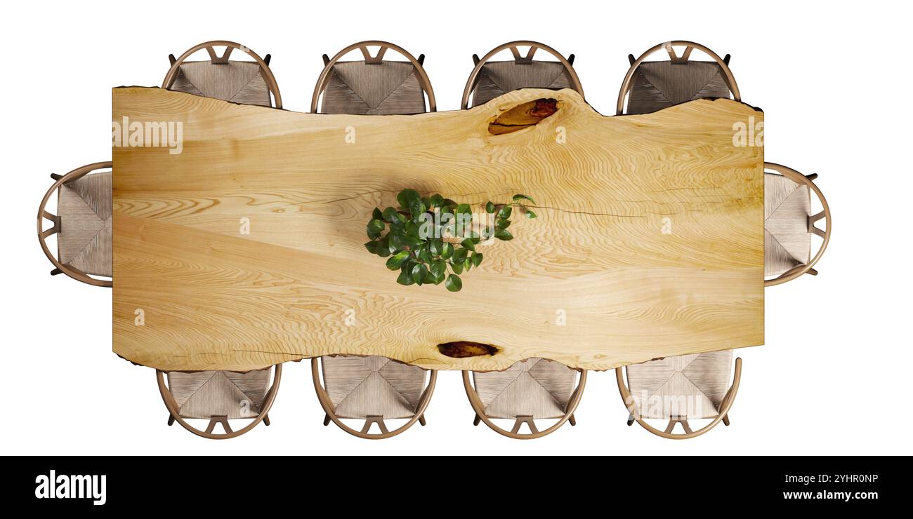 Top view of dining table with chairs Stock Photo - Alamy