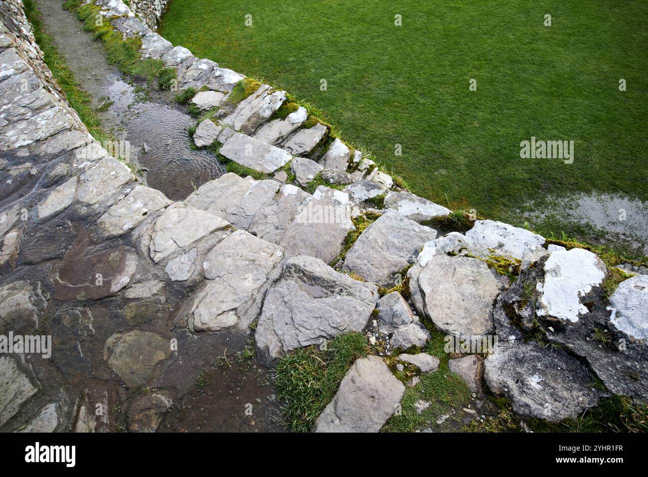 stone layers and steps down to layers the interior of grianan of ...