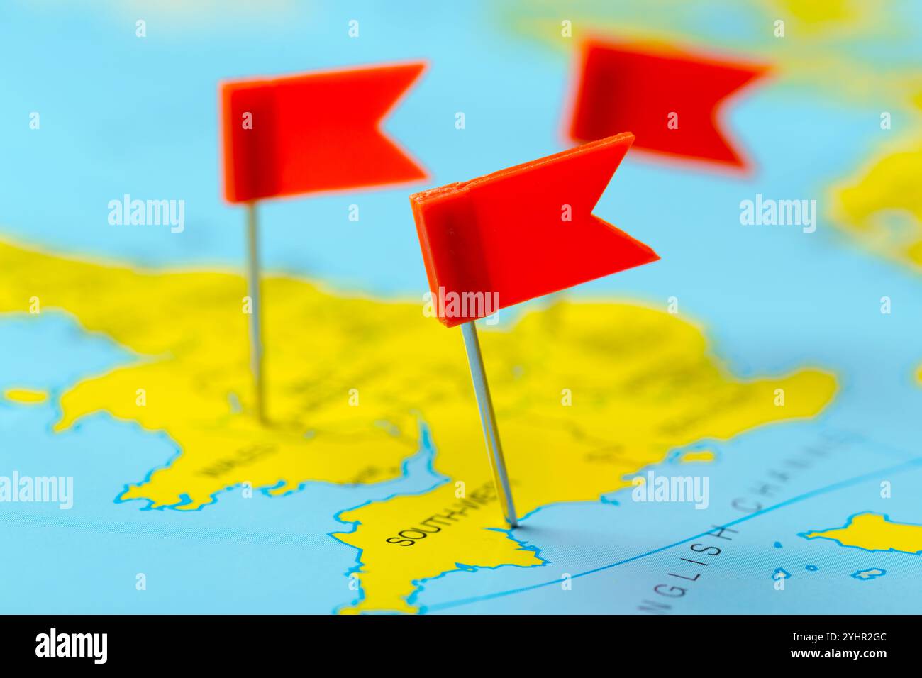Travel destination points on a map Stock Photo - Alamy