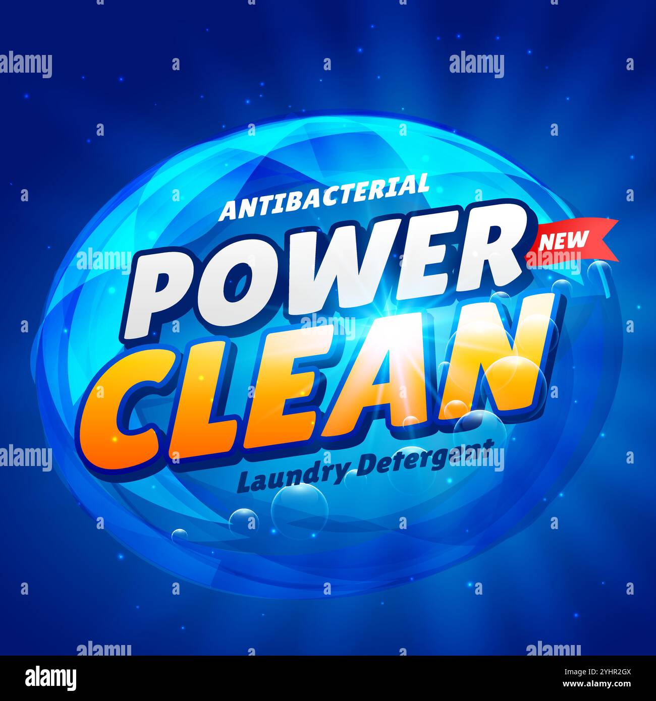 creative blue laundry detergent product packaging design Stock Vector ...