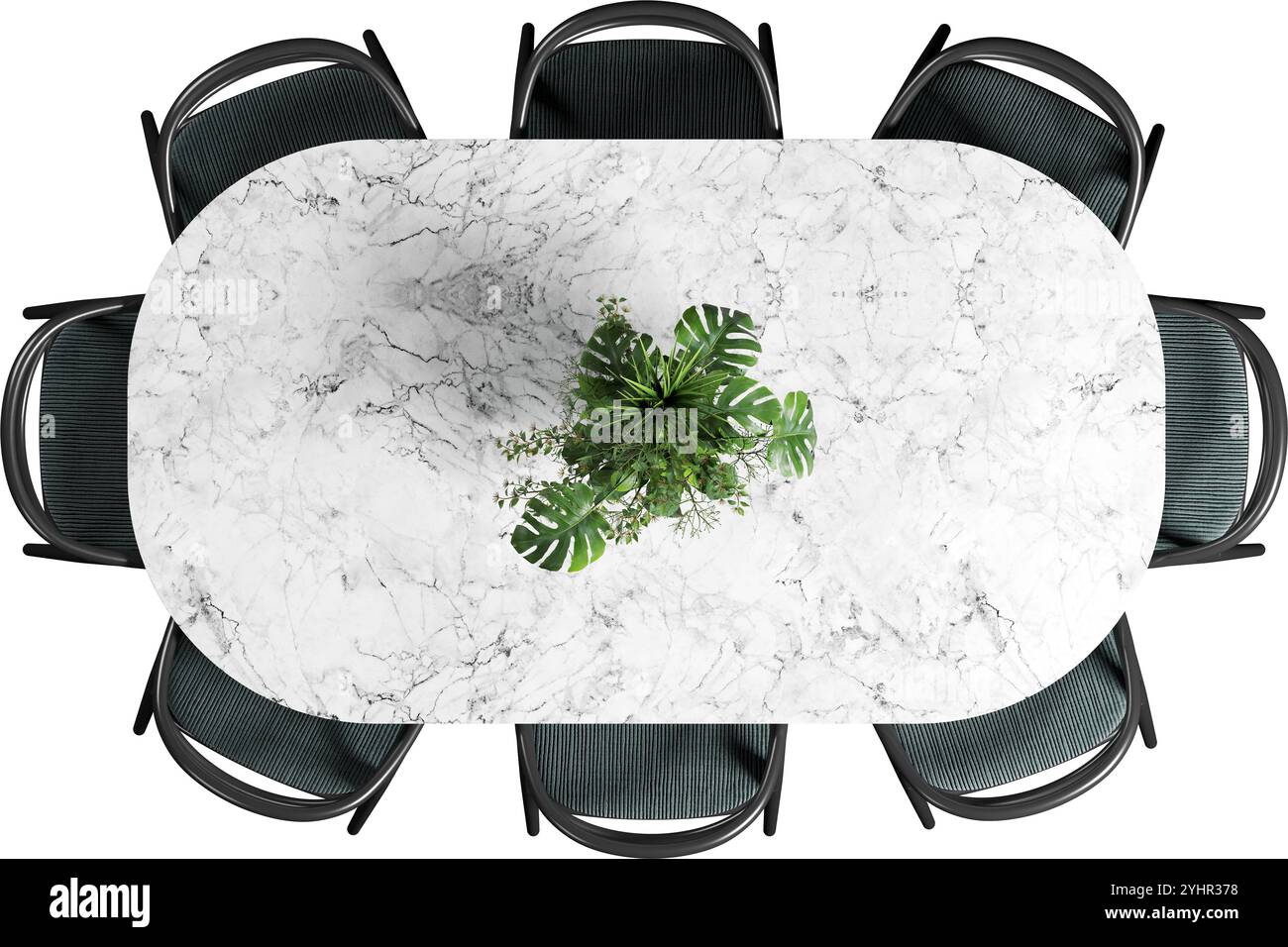 Top view of dining table with chairs Stock Photo - Alamy