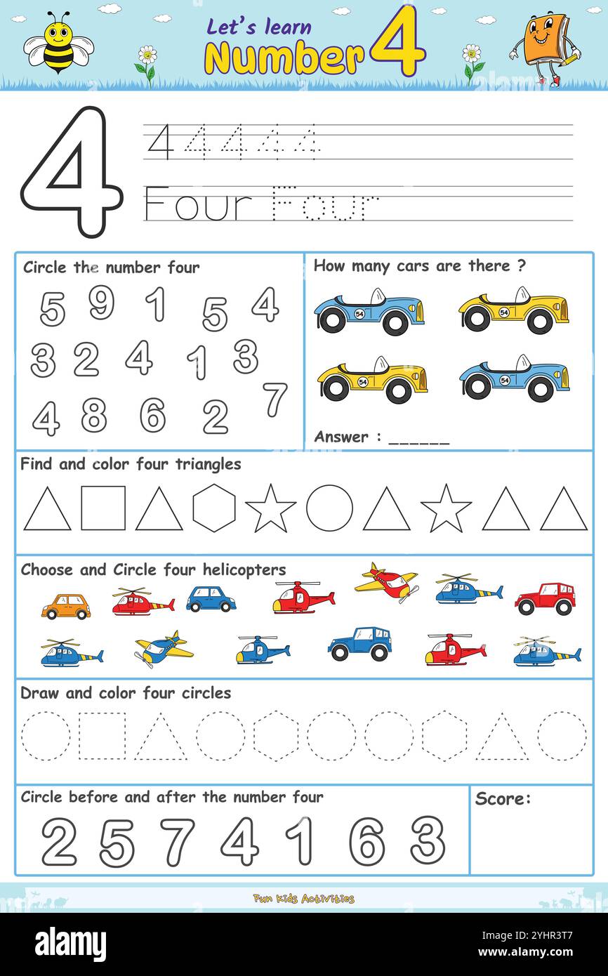 Learning numbers activities for kindergarten Stock Vector Images - Alamy
