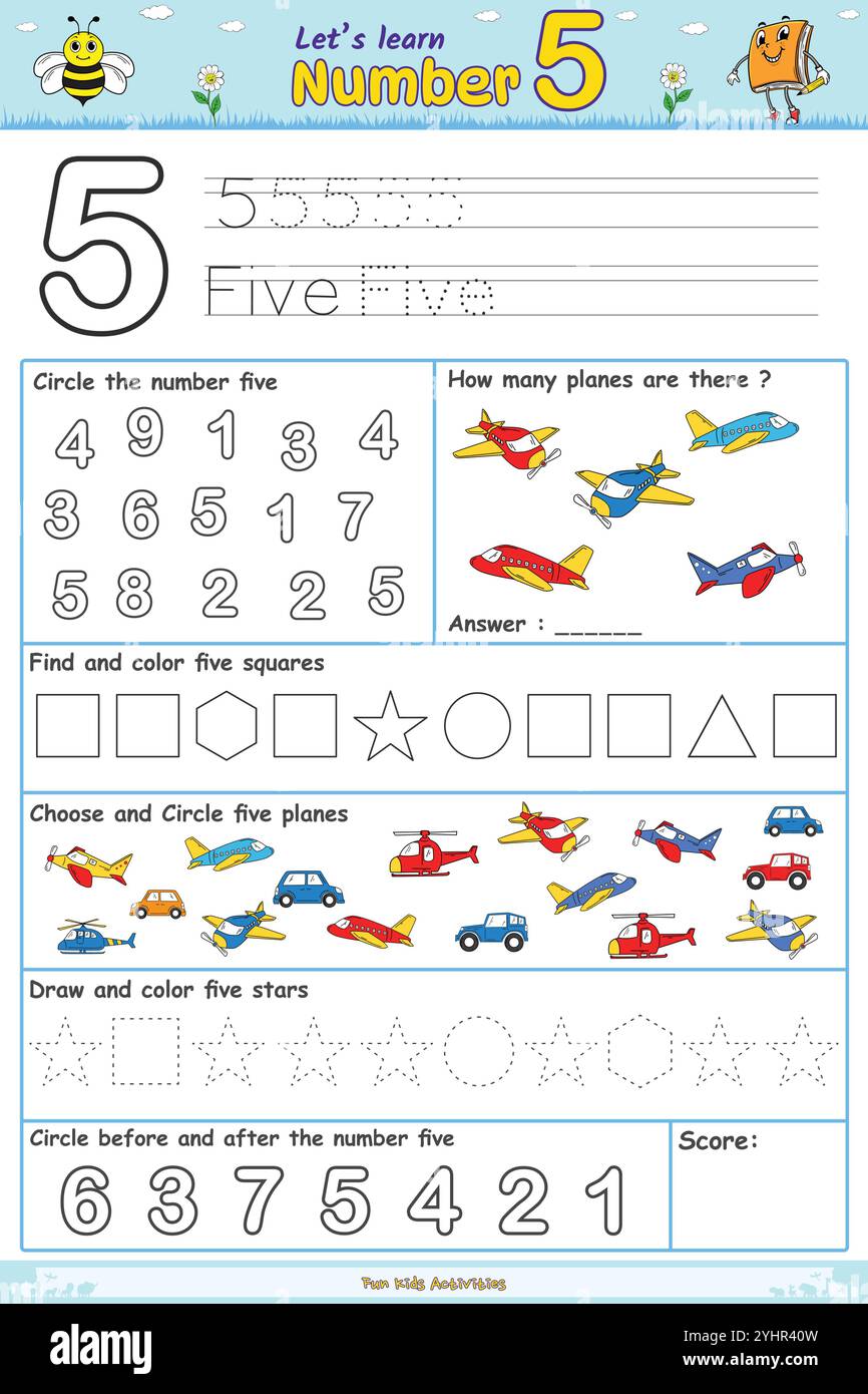 Learning numbers activities for kindergarten Stock Vector Images - Alamy