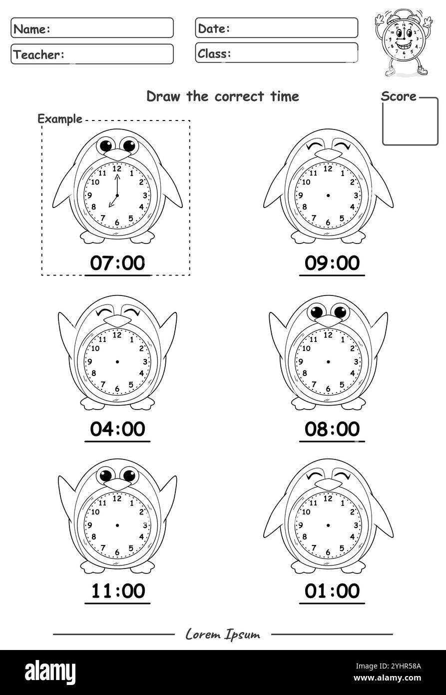 Time cartoon Black and White Stock Photos & Images - Alamy
