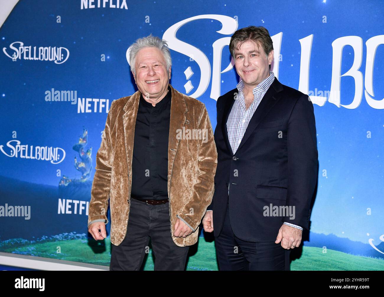 Alan Menken, left, and Glenn Slater attend the premiere of Netflix's ...
