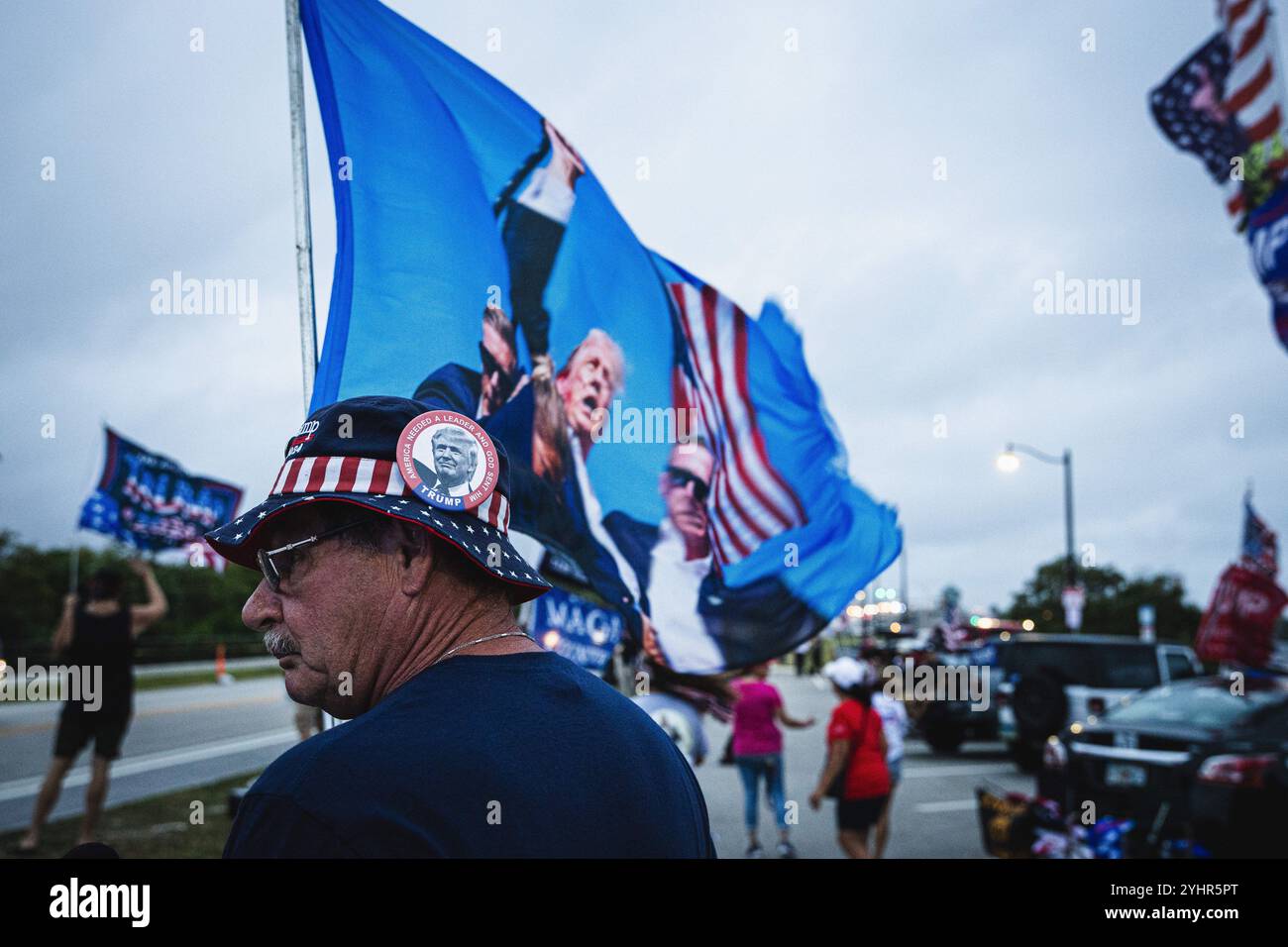 West Palm Beach, Florida, USA. 5th Nov, 2024. Trump supporters rally ...