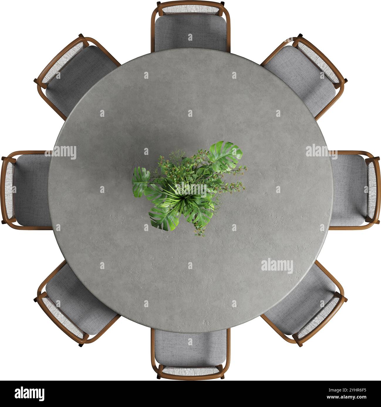 Top view of dining table with chairs Stock Photo - Alamy