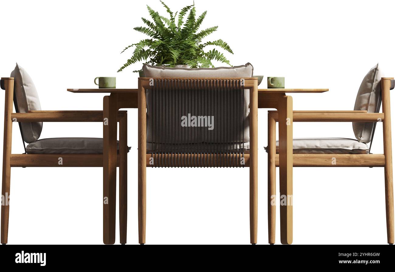 Wooden floor table chairs Cut Out Stock Images & Pictures - Alamy