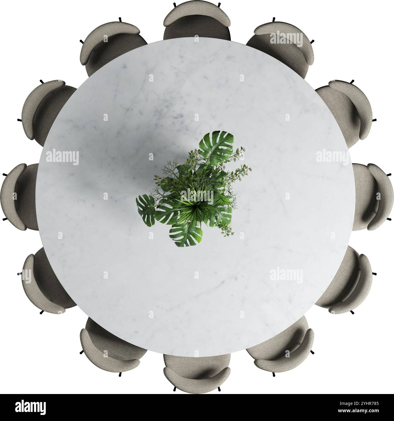 Top view of dining table with chairs Stock Photo - Alamy