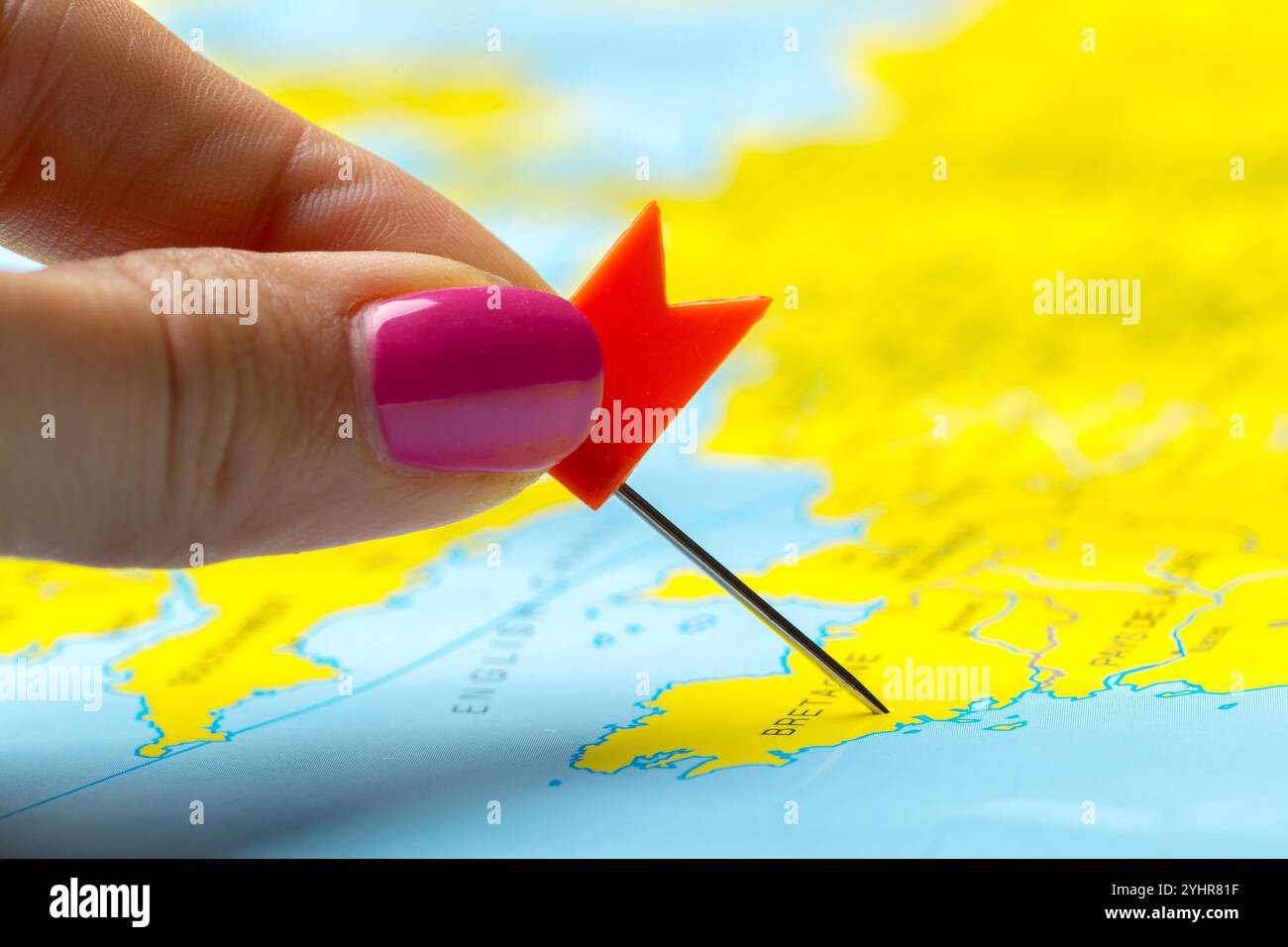 Travel destination points on a map Stock Photo - Alamy