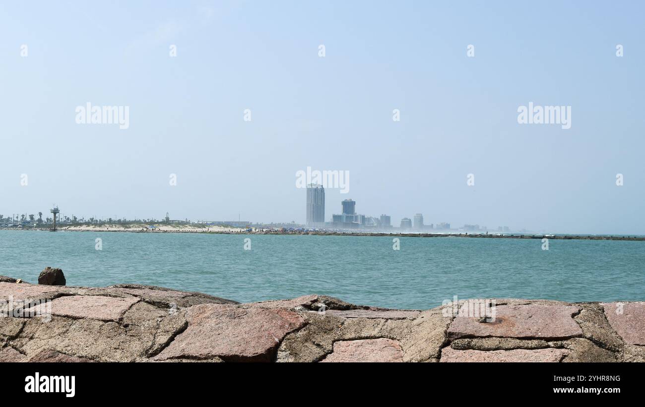 South Padre Island view from Boca Chica Beach, Texas Stock Photo - Alamy
