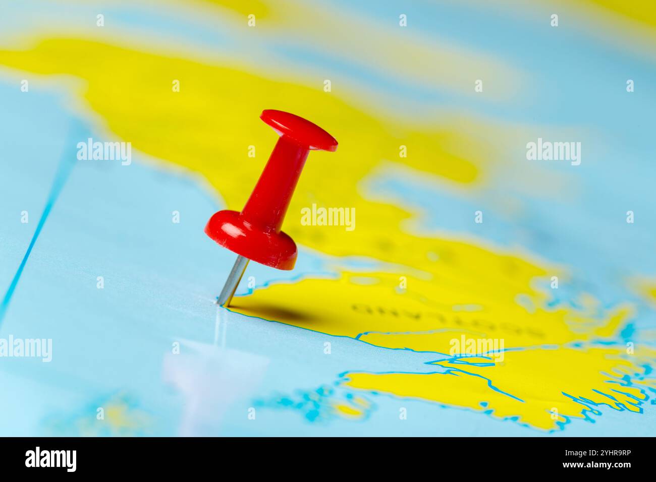 Travel destination points on a map Stock Photo - Alamy