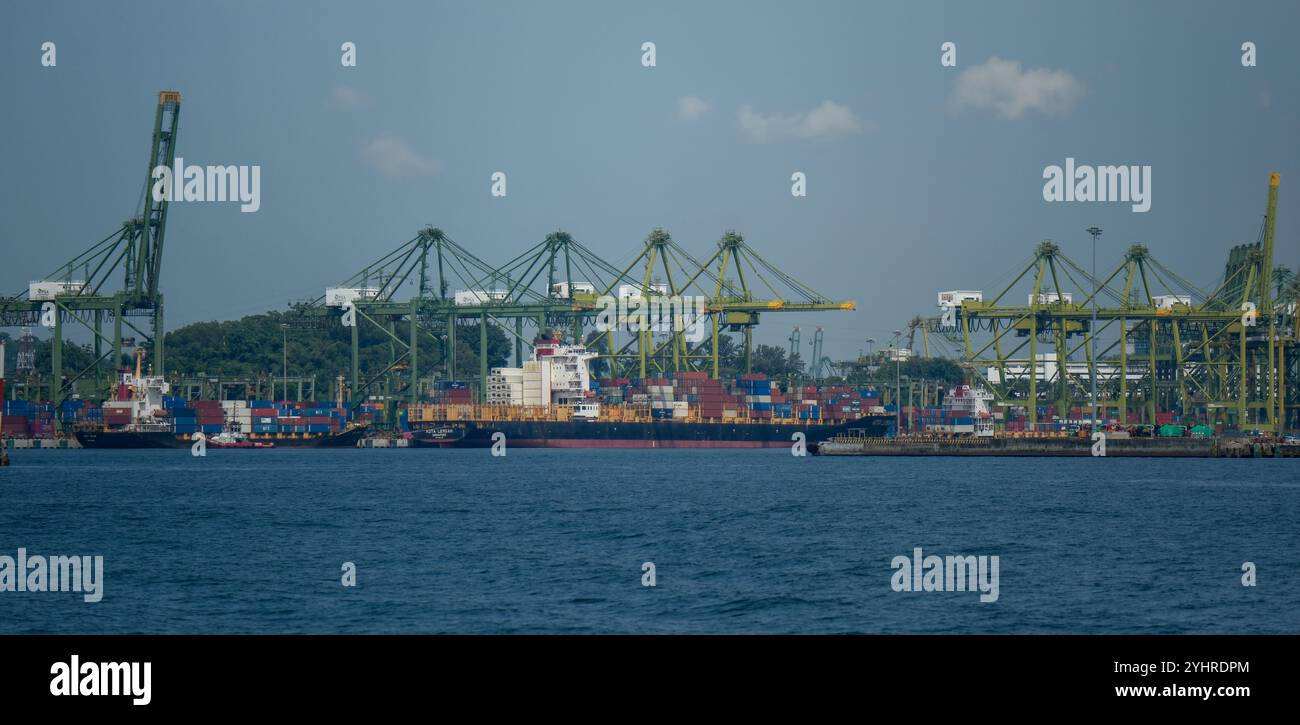 Container port of Singapore Victoria Dock Stock Photo - Alamy