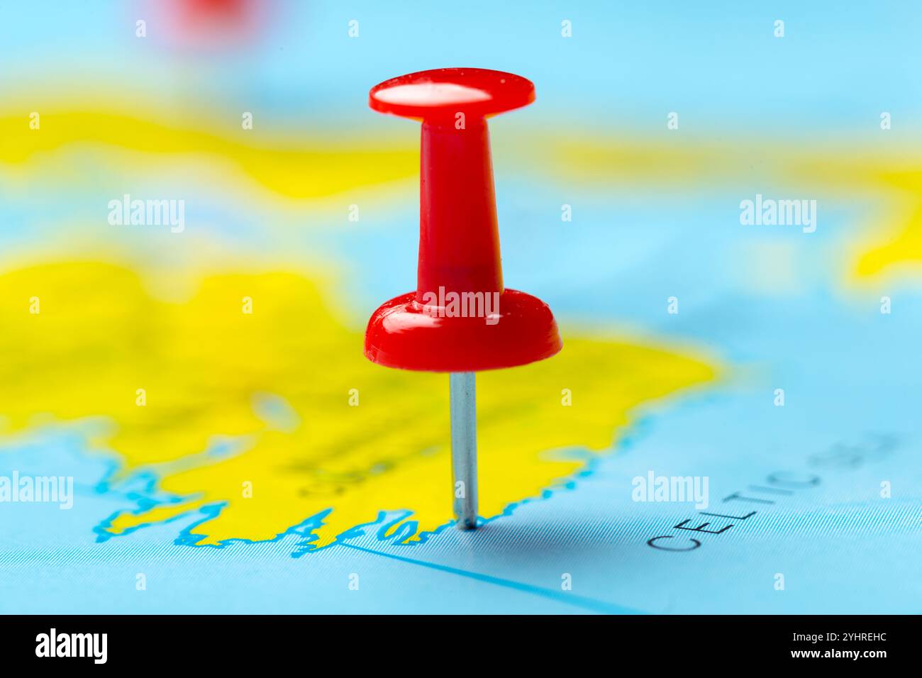 Travel destination points on a map Stock Photo - Alamy