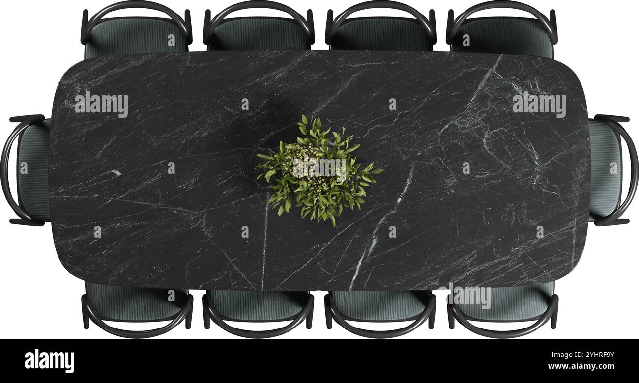 Top view of dining table with chairs Stock Photo - Alamy