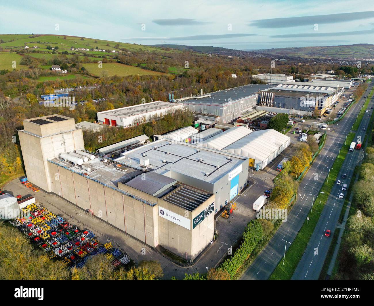 Nantgarw, near Cardiff, Wales, UK - 12 November 2024: Aerial view of ...