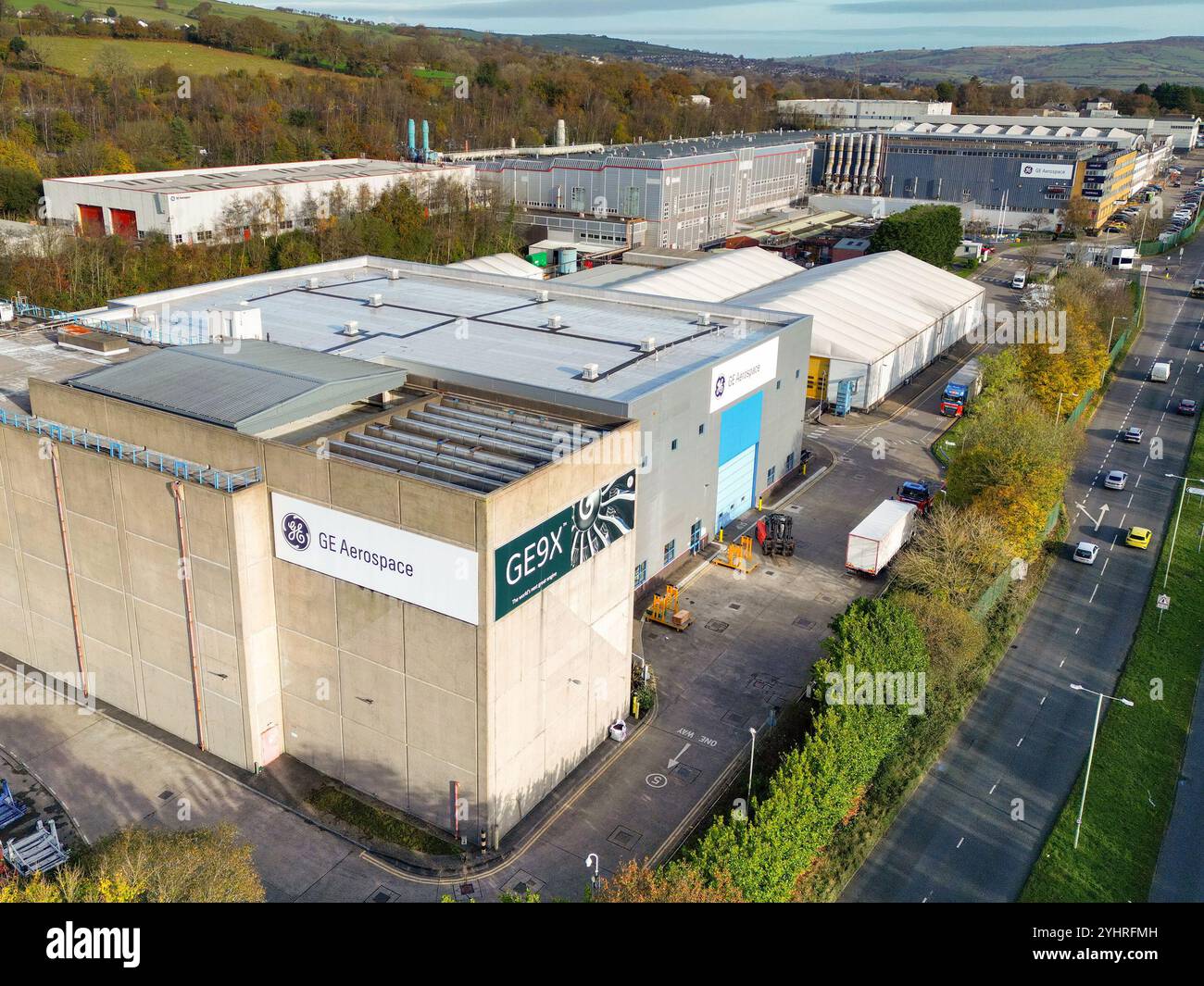 Nantgarw, near Cardiff, Wales, UK - 12 November 2024: Aerial view of ...