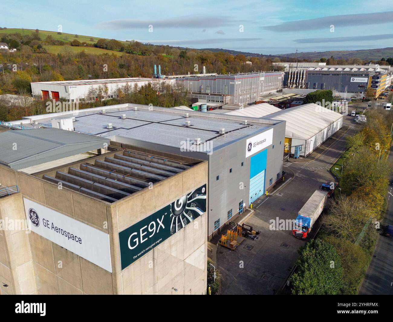 Nantgarw, near Cardiff, Wales, UK - 12 November 2024: Aerial view of ...