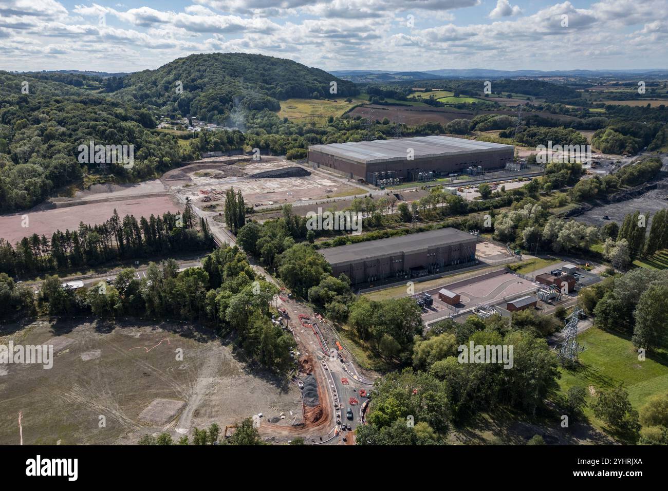 Aerial view of former site of the Ironbridge Power Station, Buildwas ...