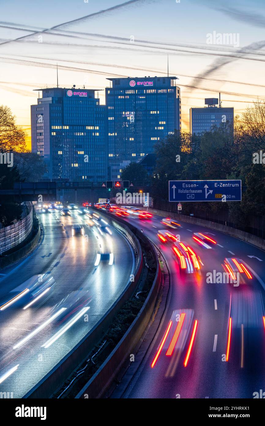 Evening traffic, partly with traffic jams, slow-moving traffic on the ...