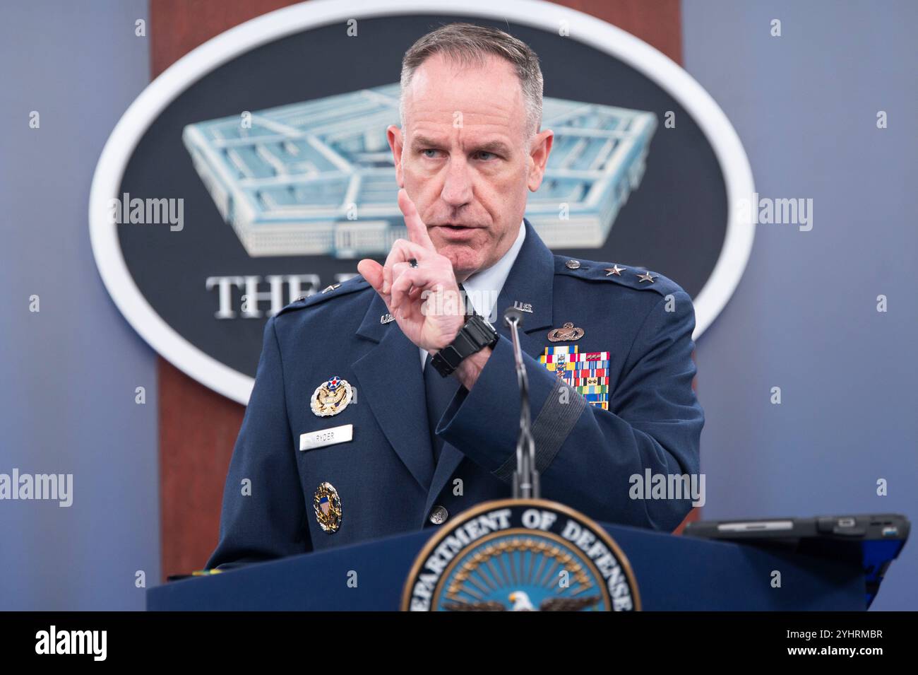 Pentagon Press Secretary Maj. Gen. Pat Ryder speaks during a press ...