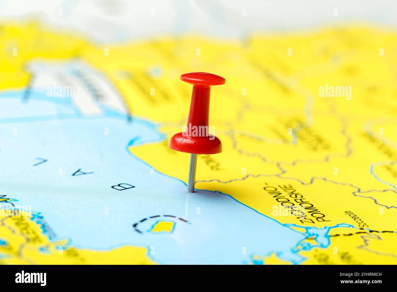 Travel destination points on a map Stock Photo - Alamy
