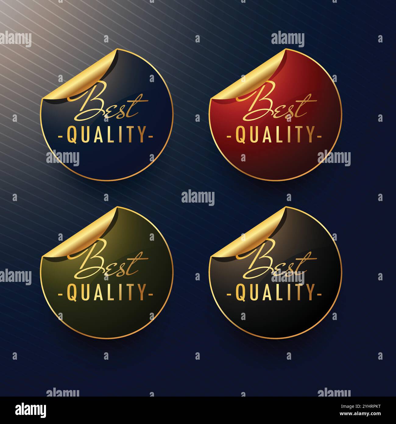 best quality golden stickers with page curl Stock Vector Image & Art ...