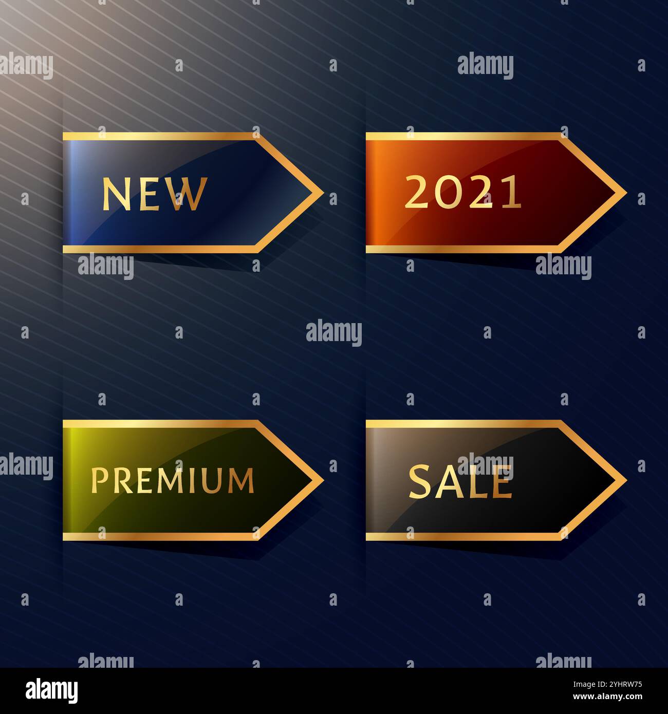 set of four corner tags in golden style Stock Vector Image & Art - Alamy
