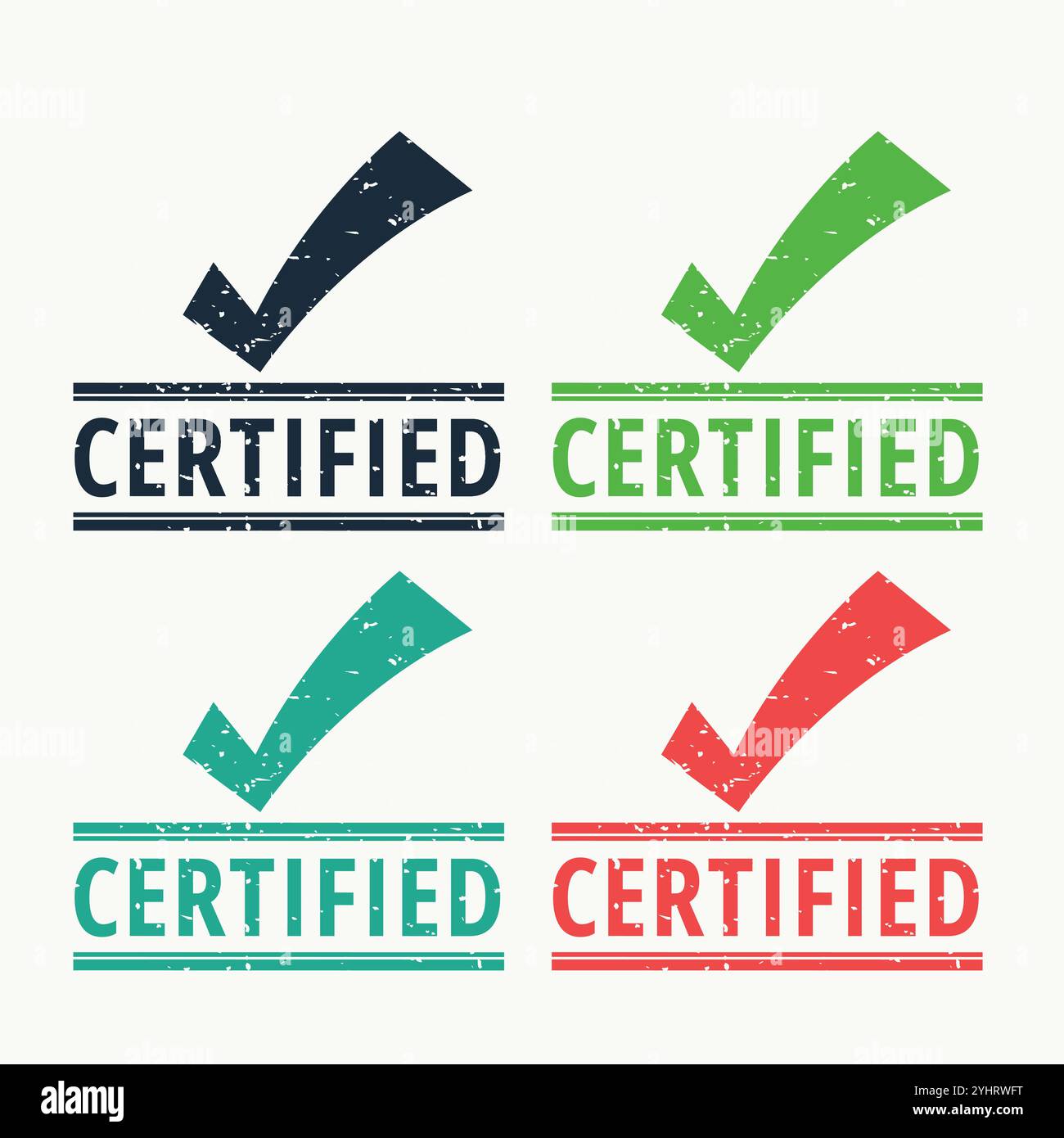 certified rubber stamp with check mark Stock Vector Image & Art - Alamy