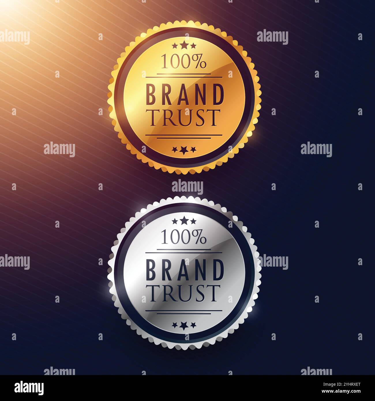 brand trust label design in gold and silver Stock Vector Image & Art ...