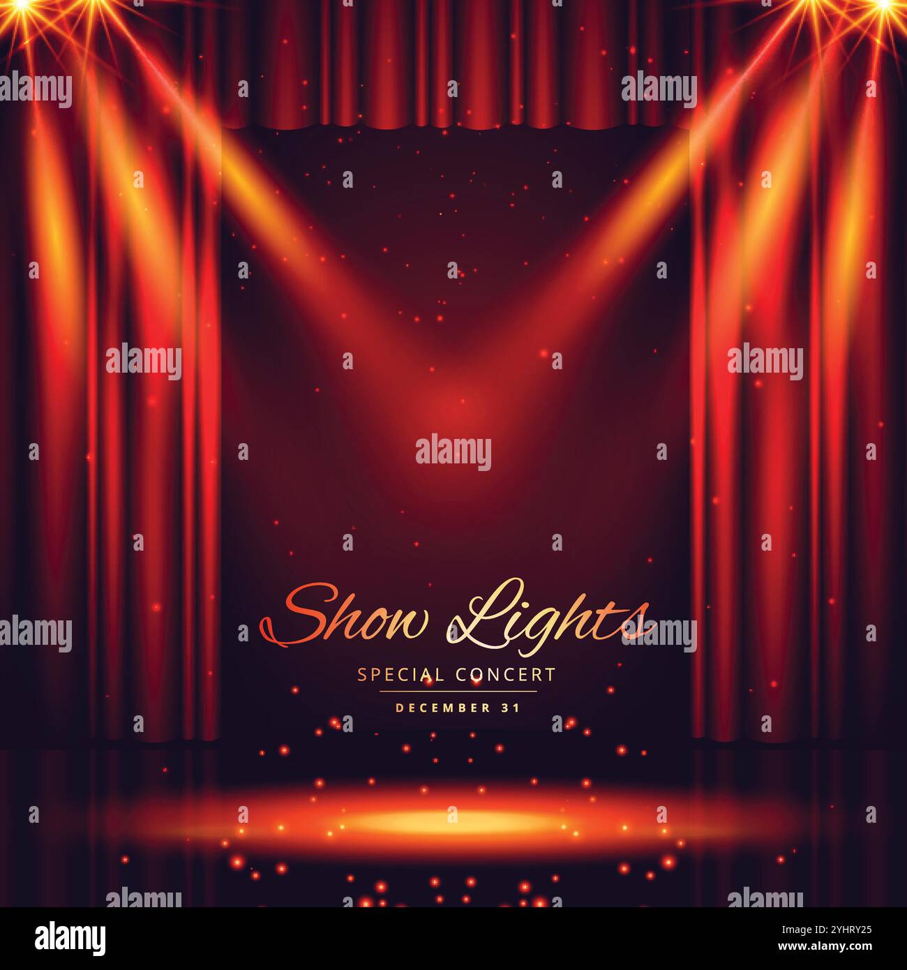 beautiful theater stage with lights focus Stock Vector Image & Art - Alamy