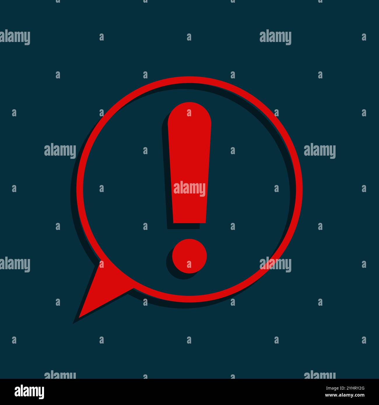 Red Exclamation Mark in Speech Bubble Symbolizing Warning, Attention ...