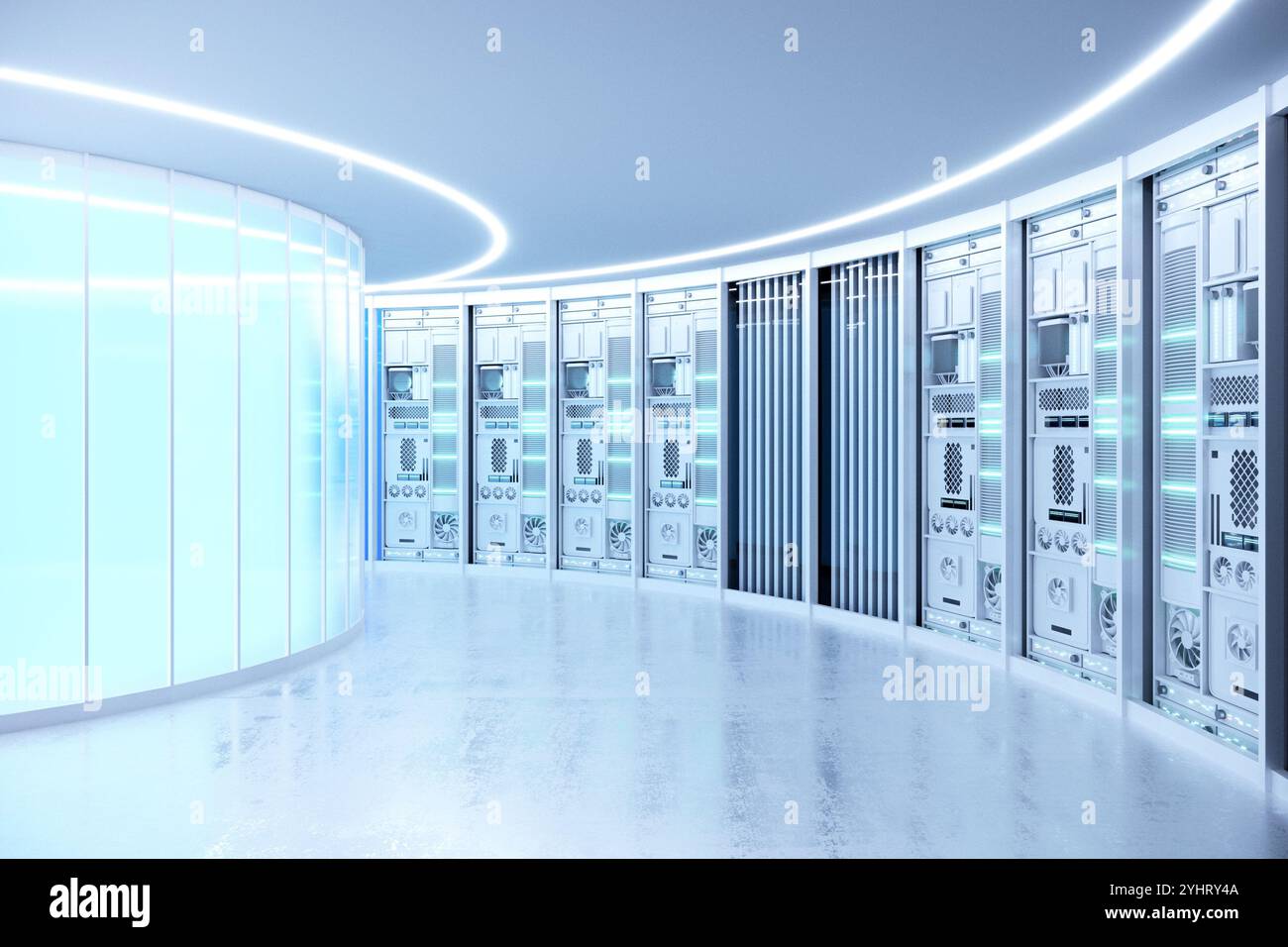 Concept interior of a AI data center or server Stock Photo - Alamy