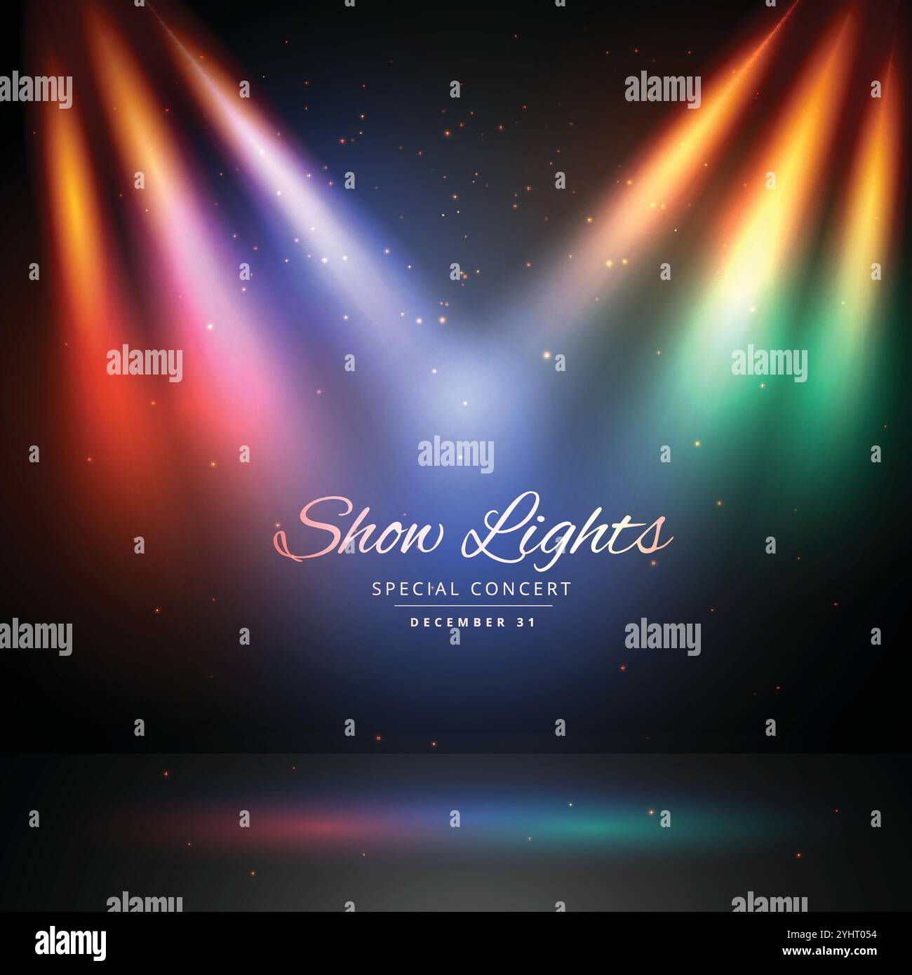 stage with colorful lights background Stock Vector Image & Art - Alamy