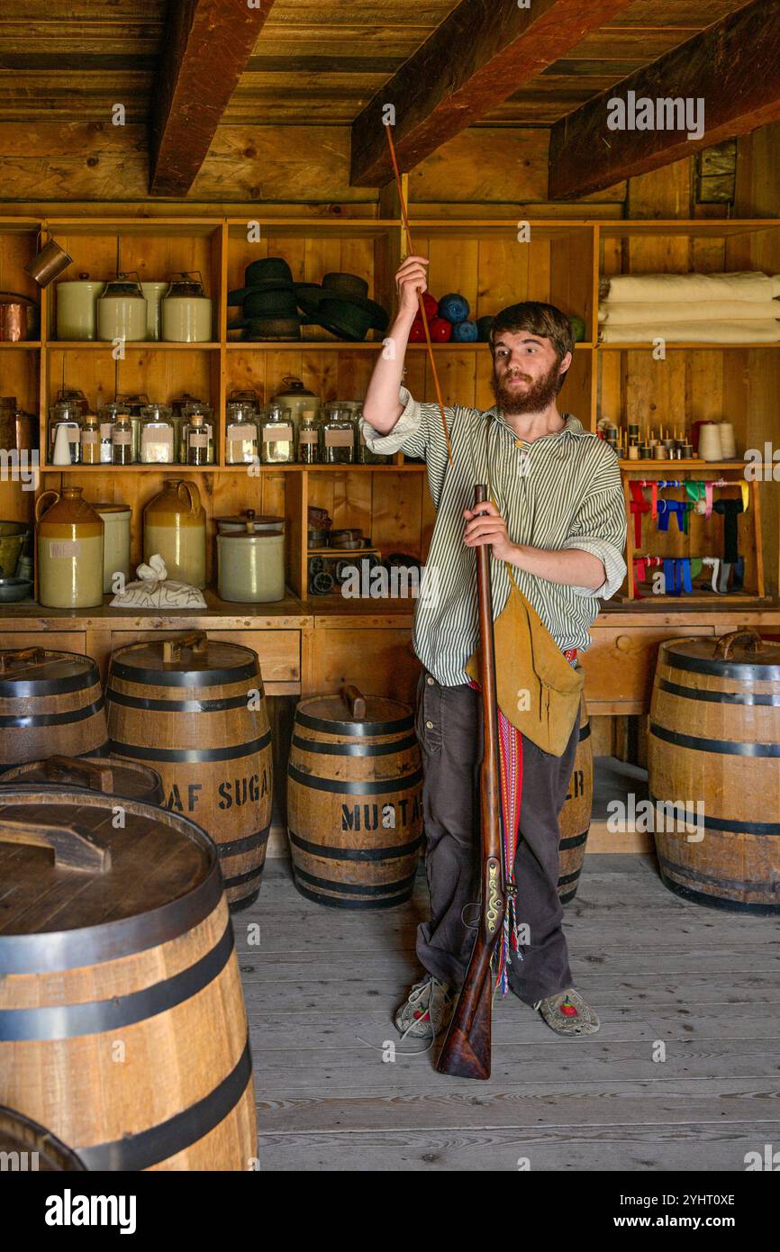 Demonstration of musket loading, Fort Edmonton Park, Edmonton, Alberta ...