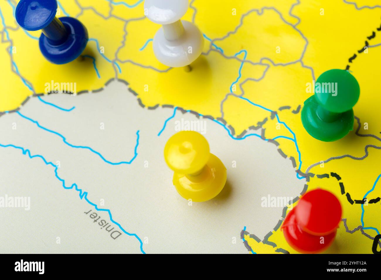 Travel destination points on a map Stock Photo - Alamy