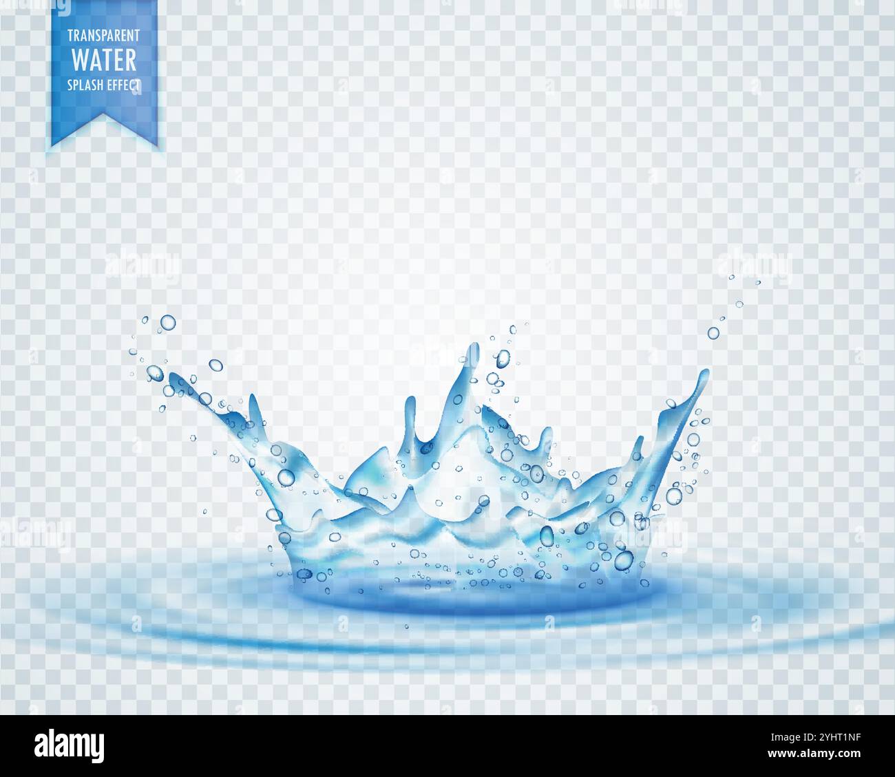 isolated water splash effect on transparent background Stock Vector ...