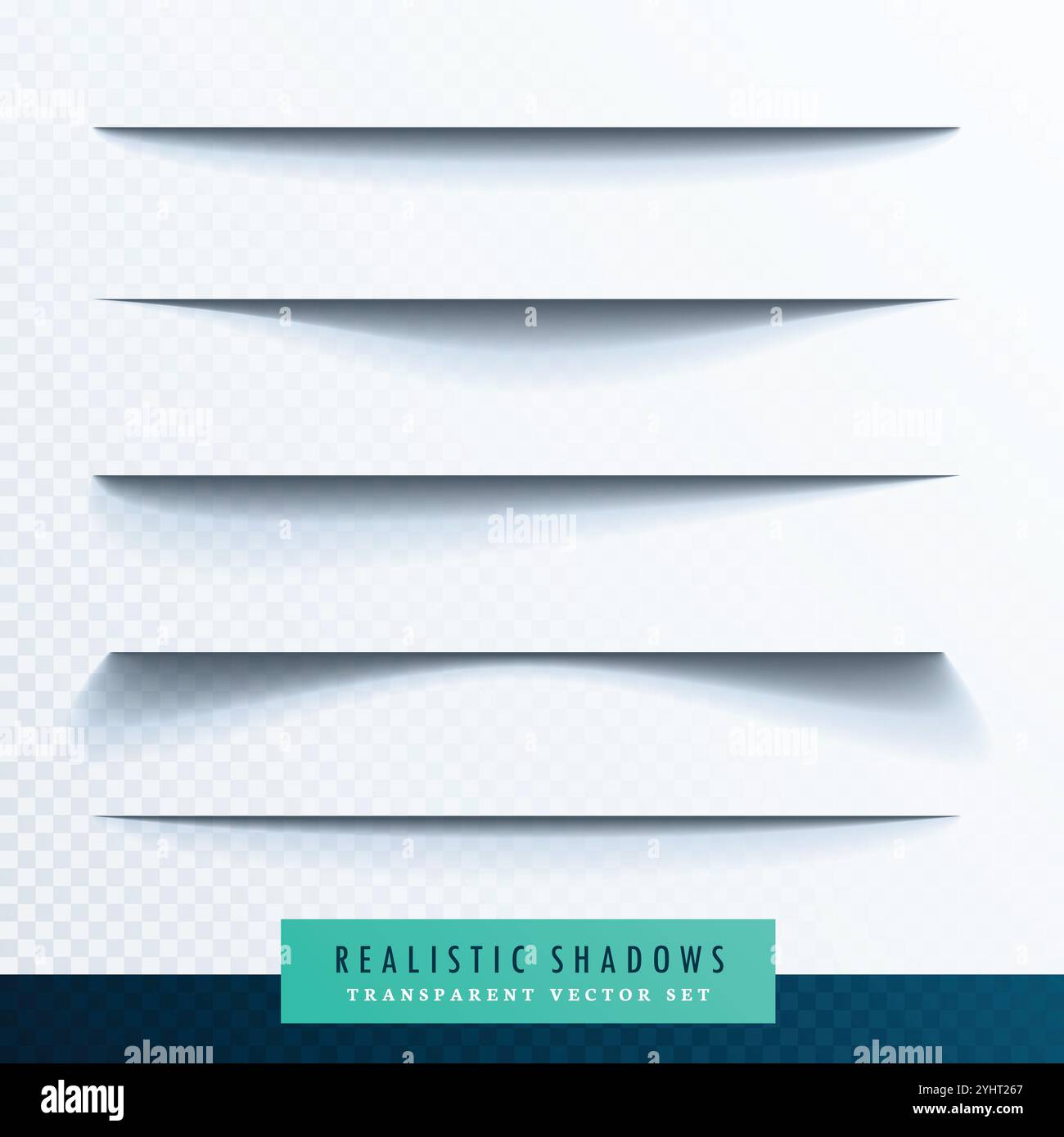 realistic transparent paper shadow effect set Stock Vector Image & Art ...