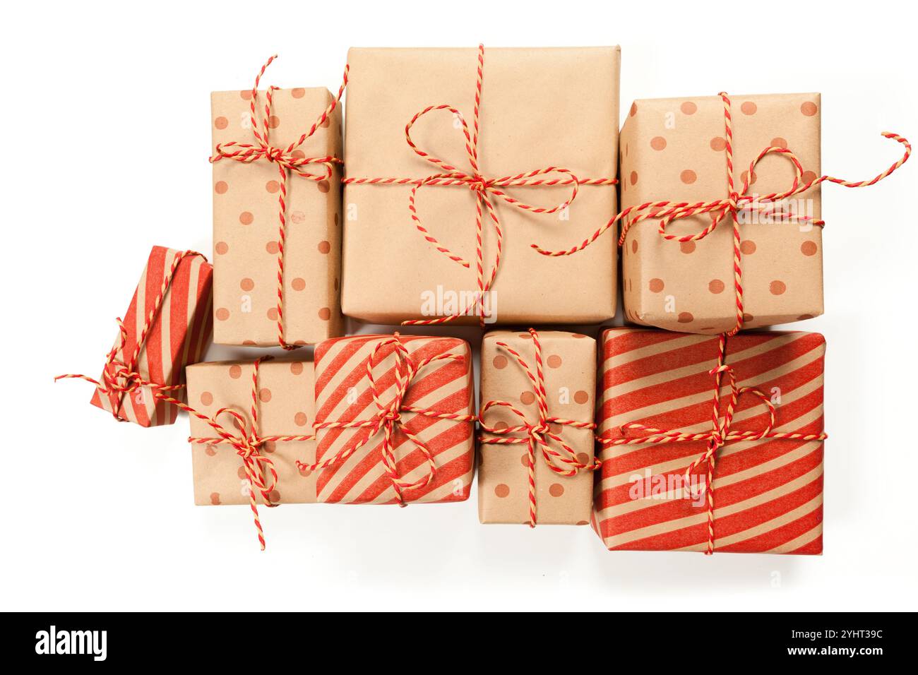 Christmas handmade gift boxes Stock Photo - Alamy