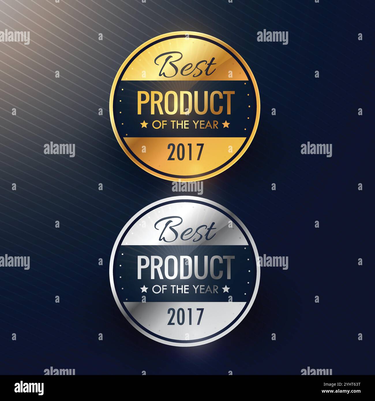 best product of the year badges in gold and silver colors Stock Vector ...