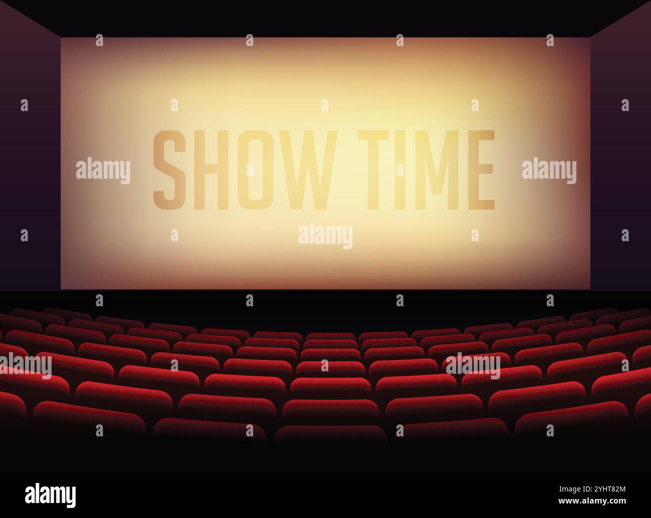 movie cinema or theater hall for film premier poster design with chairs inside room Stock Vector ...