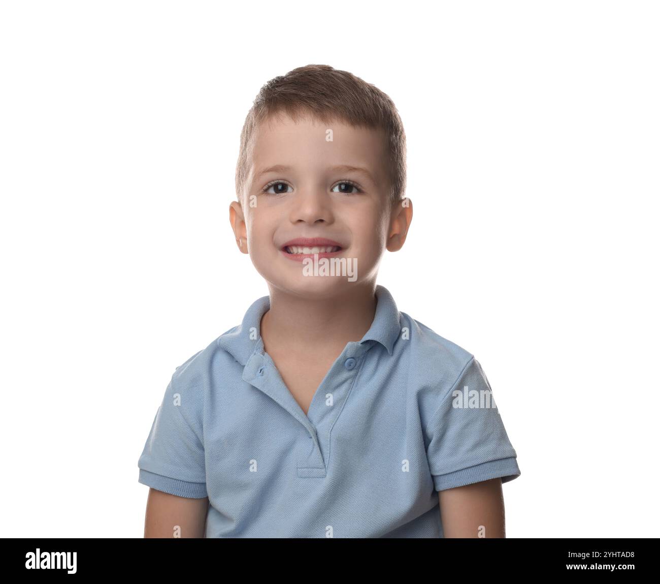 Portrait of cute little boy on white background Stock Photo - Alamy