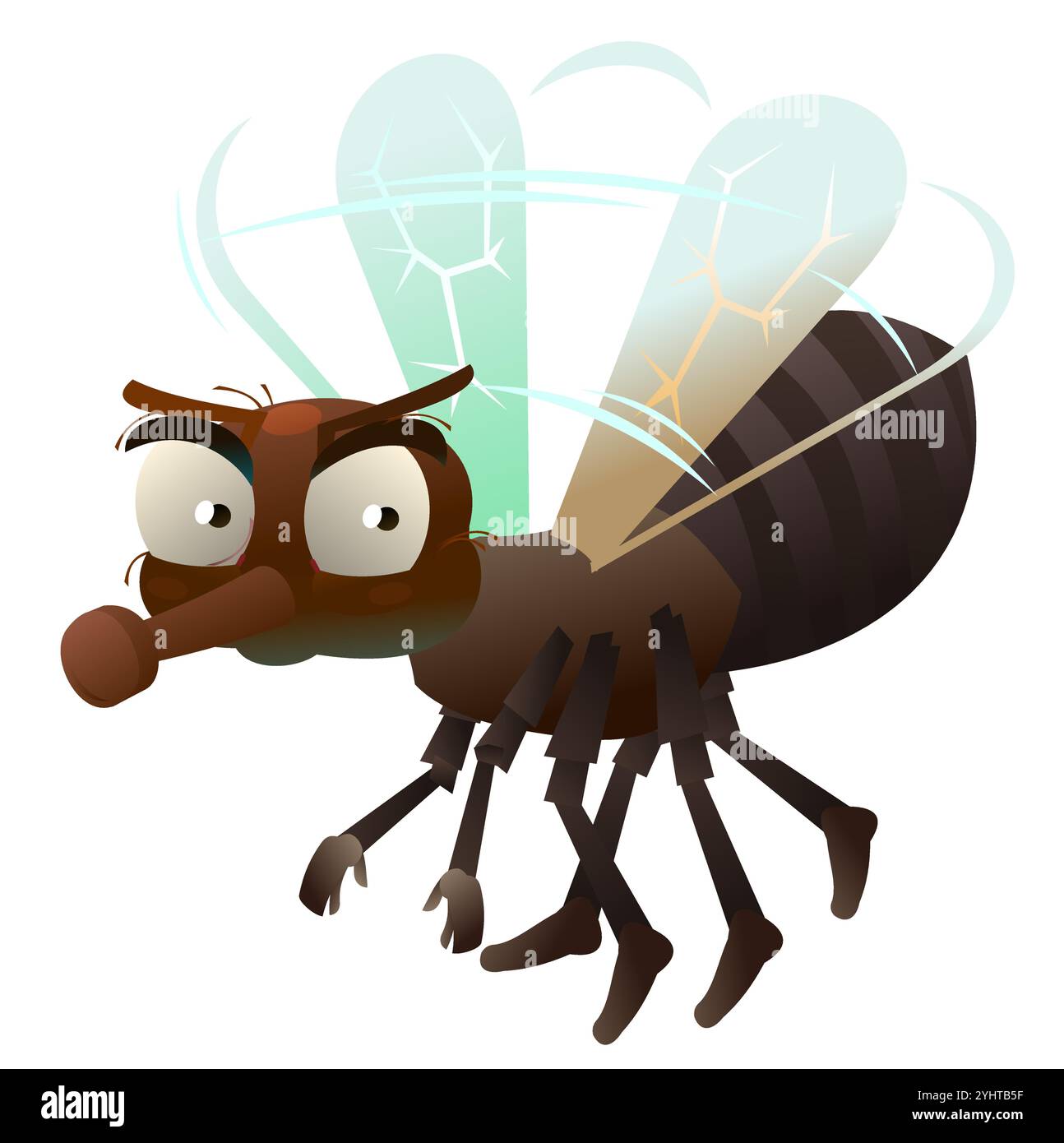 fly is flying. Dirty insect. Animal parasite. Object isolated on white ...