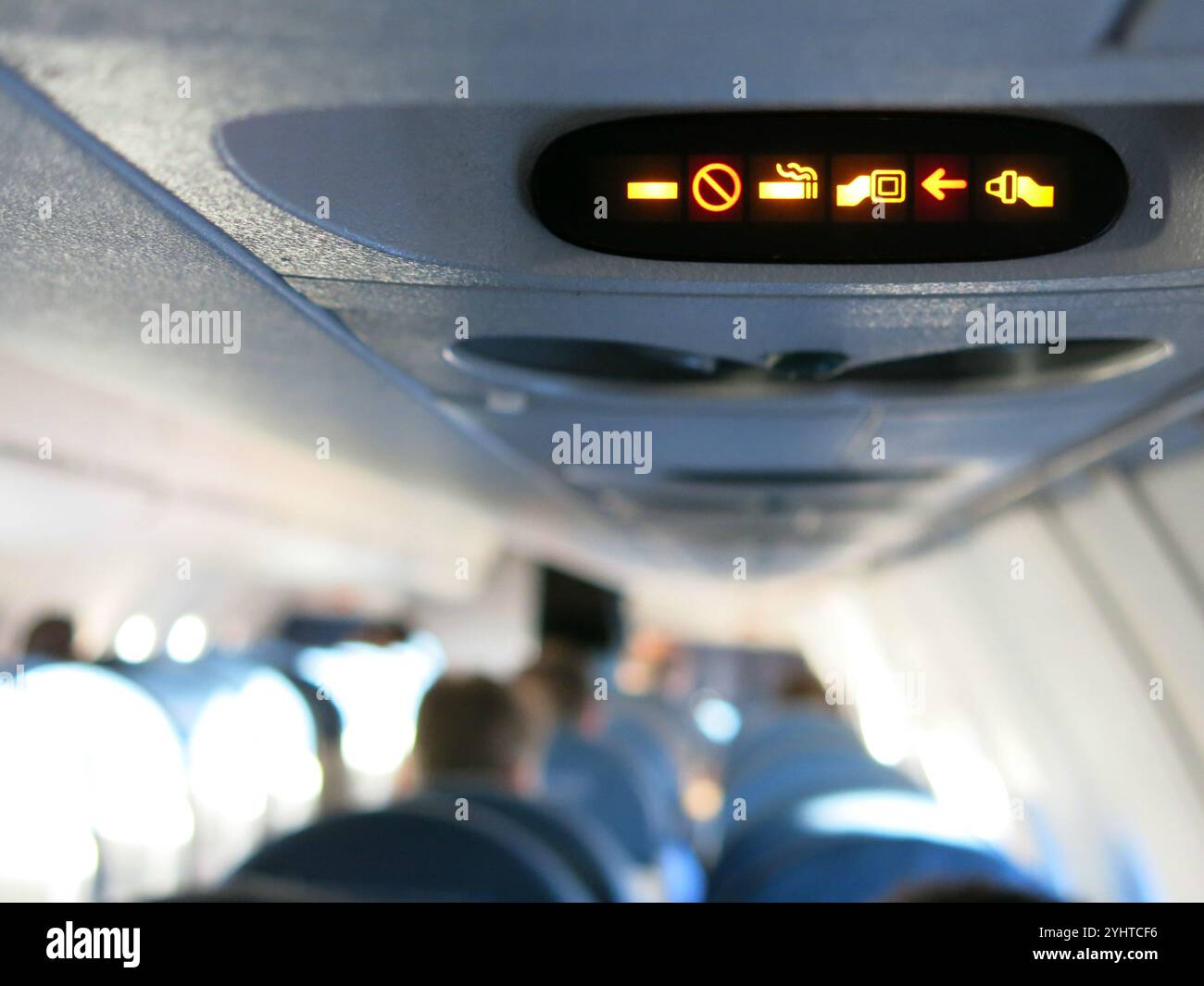 Airplane Travel Flight Attendant Call Panel No Smoking Fasten Seatbelt ...