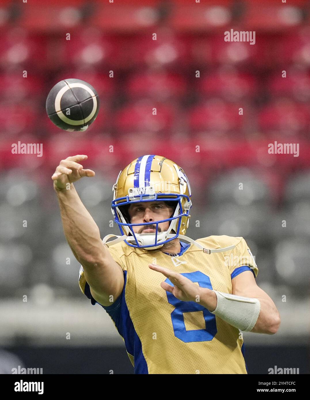 Vancouver, Canada. 12th Nov, 2024. Winnipeg Blue Bombers quarterback ...