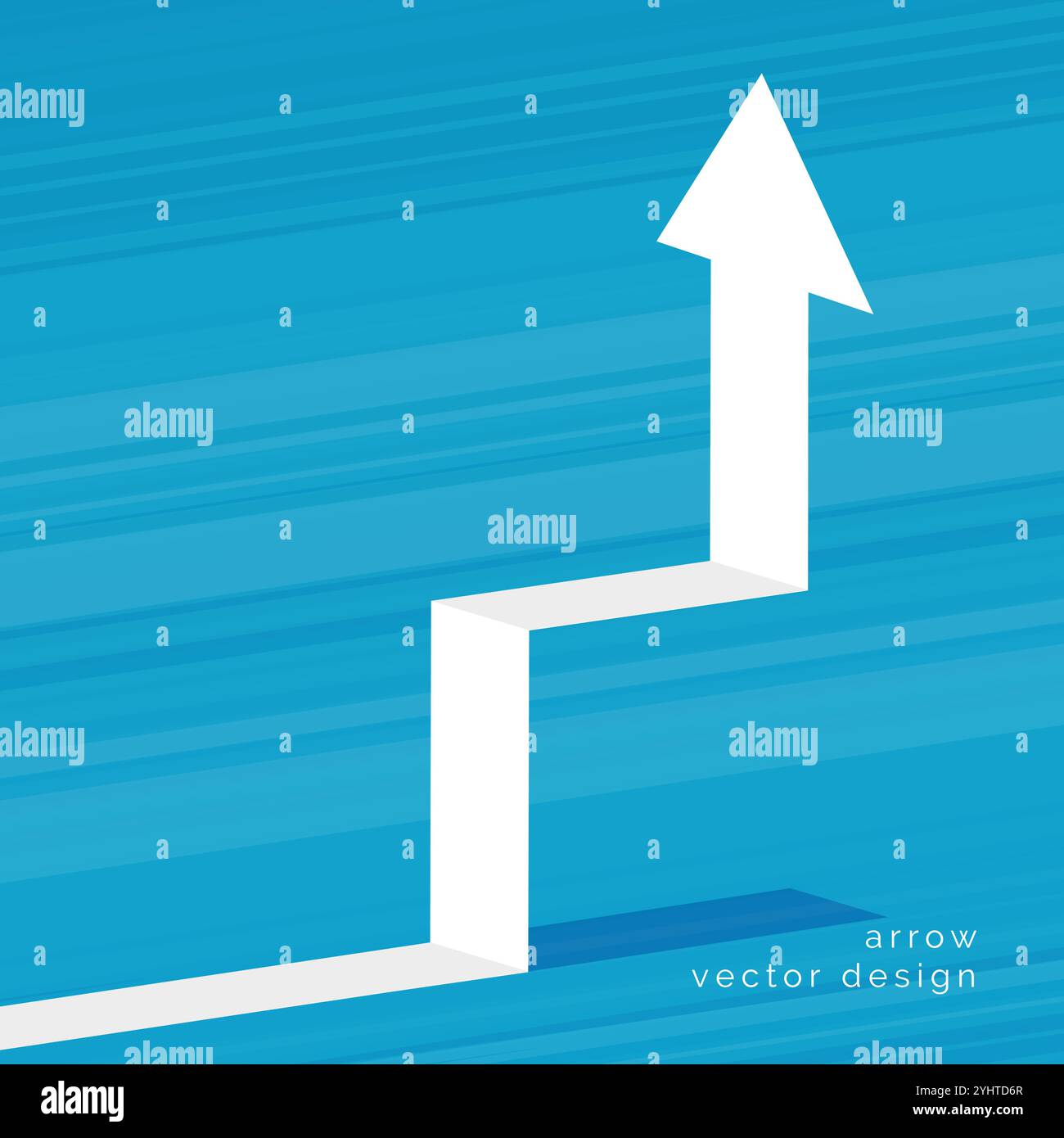 rising white 3d arrow on blue background Stock Vector Image & Art - Alamy