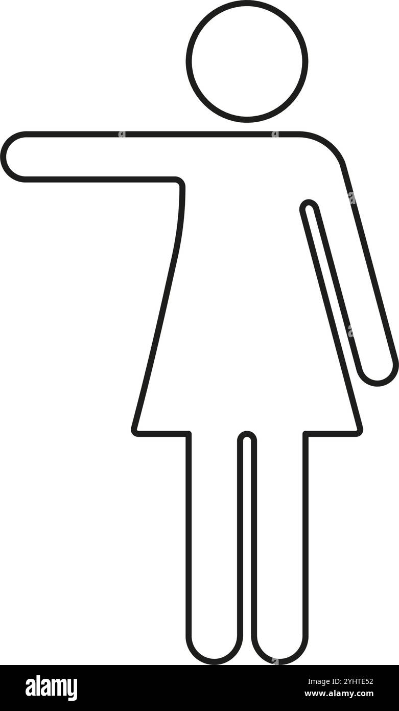 Woman female standing character outline hi-res stock photography and ...