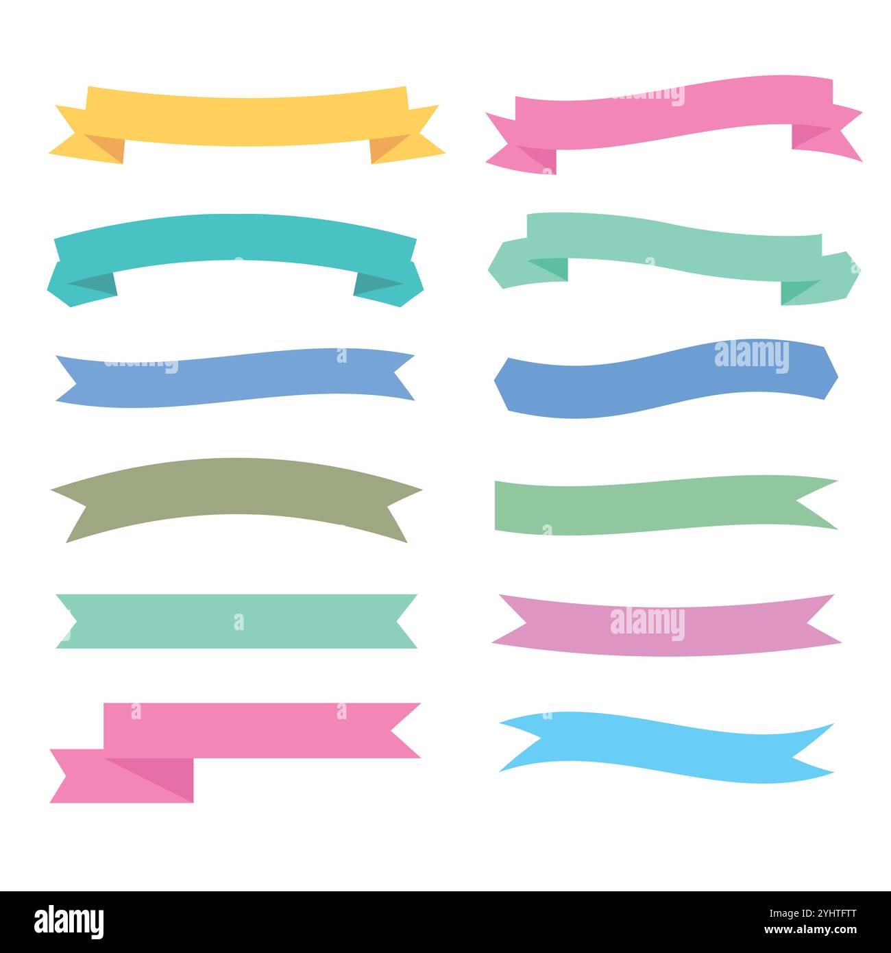 soft colors ribbons set in different styles Stock Vector Image & Art ...